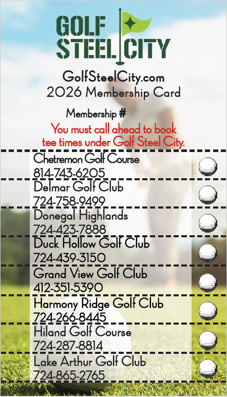 Foursome Special - Golf Steel City Membership Card